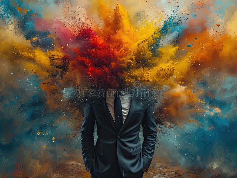 Head with Stress Exploding. Stock Illustration - Illustration of ...