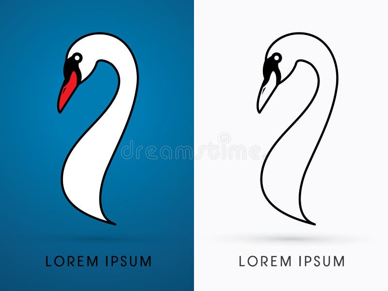 Head Swan Side View stock vector. Illustration of nature - 87702757