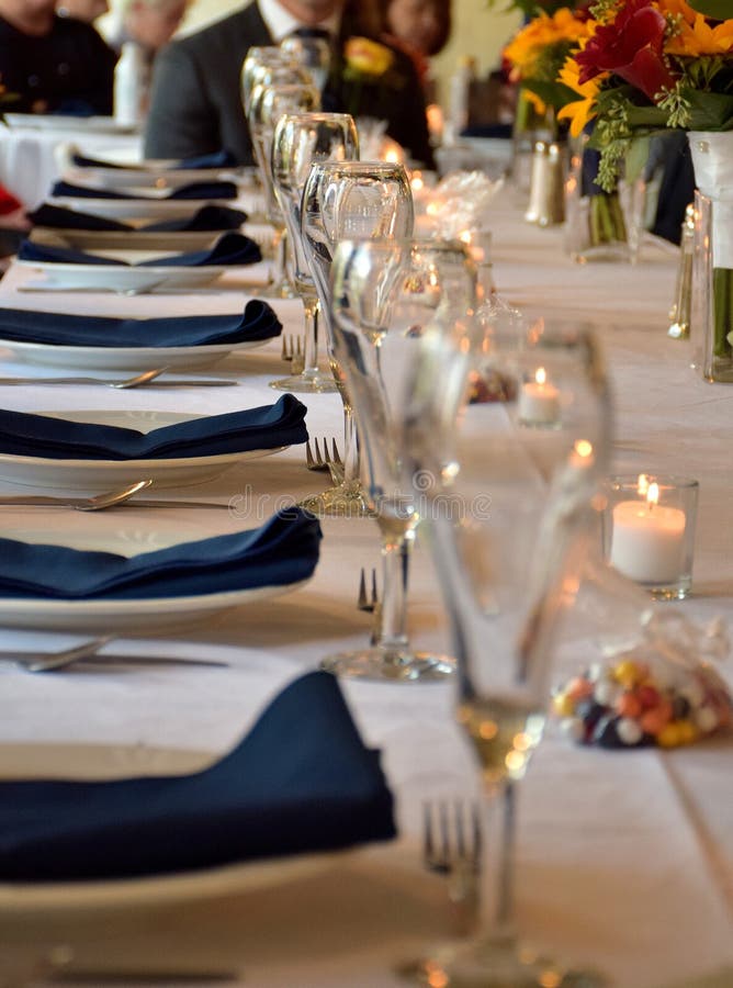 Head Table stock image. Image of forks, candles, setting - 73784517