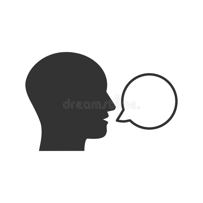 Head, Talk, Speaking Icon. Vector Illustration, Flat Design Stock ...