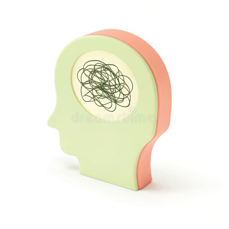Head with Tangled Thoughts Illustration Stock Illustration ...
