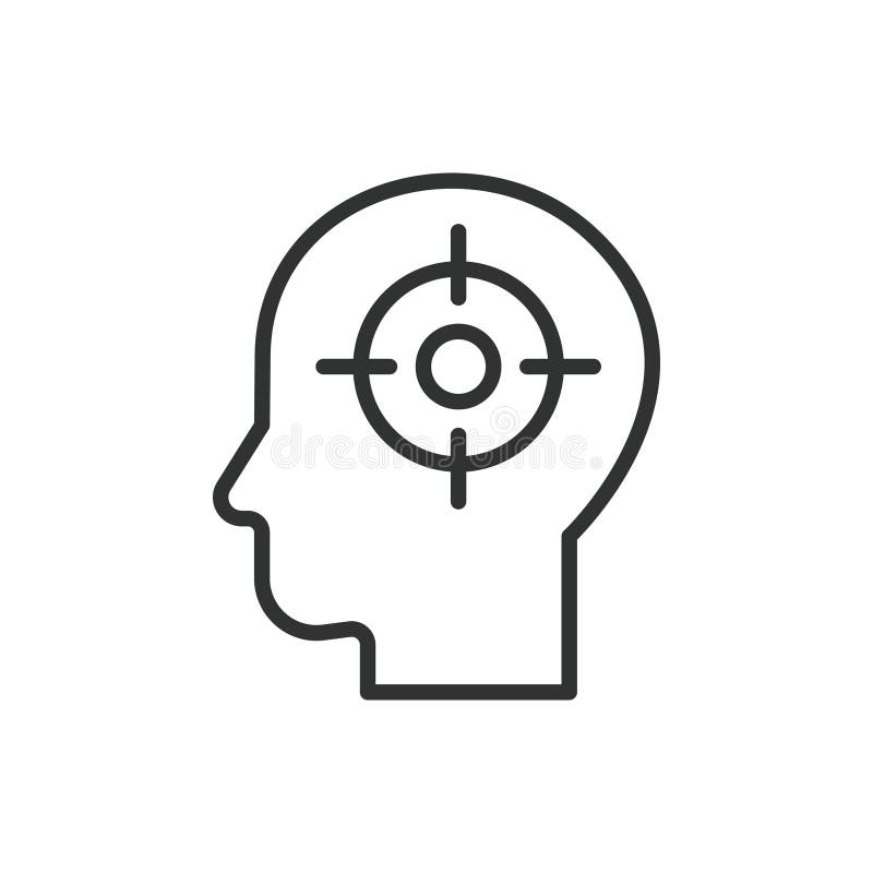 Head Target, in Line Design. Head Target, Focus on Mind, Goal-oriented ...