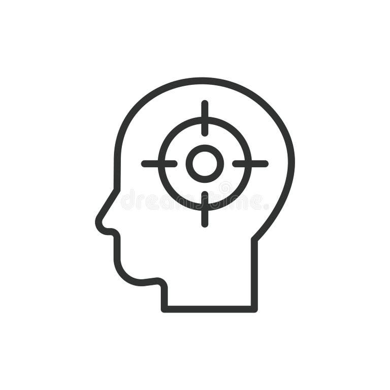 Head Target, in Line Design. Head Target, Focus on Mind, Goal-oriented ...