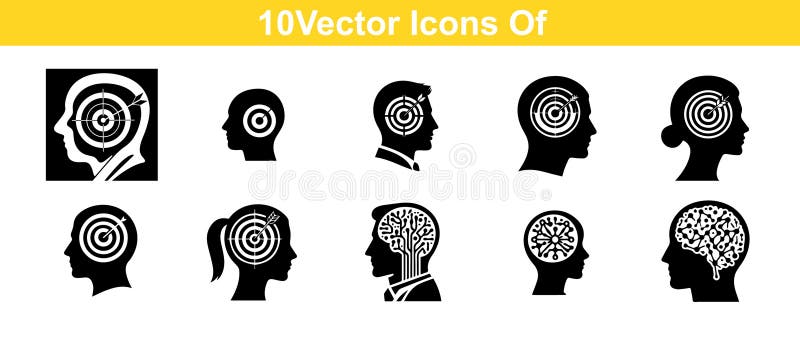 Head Target Symbol Designs stock illustration. Illustration of mindset ...