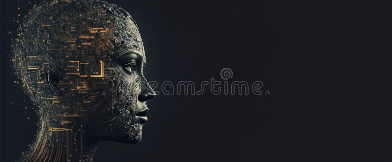 Technology Brain Background Concept. Digital Human Mind Like Computer ...