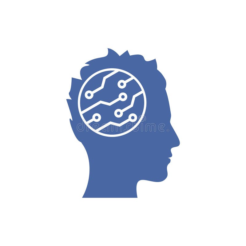 Head Tech Logo Icon Isolated on White Background Stock Vector ...