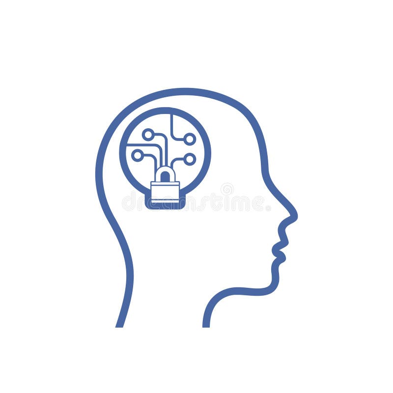 Head Tech Logo Icon Isolated on White Background Stock Vector ...