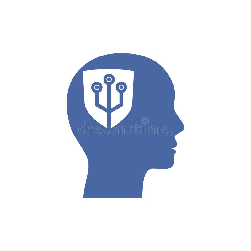 Head Tech Logo Icon Isolated on White Background Stock Vector ...