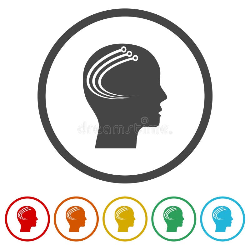 Head Tech Logo Icon Isolated on White Background Stock Vector ...