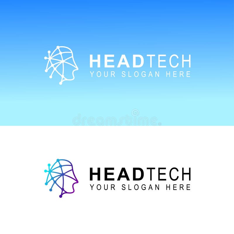Head Tech Logo, Robotic Technology Logo Template Logo Design Stock ...