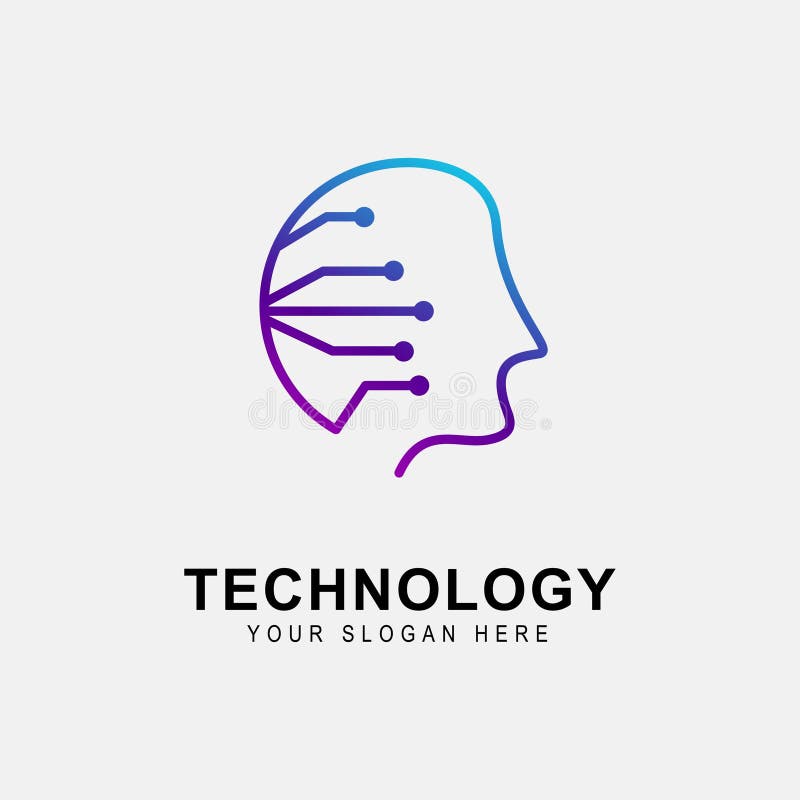 Head Tech Logo, Robotic Technology Logo Template Logo Design Stock ...