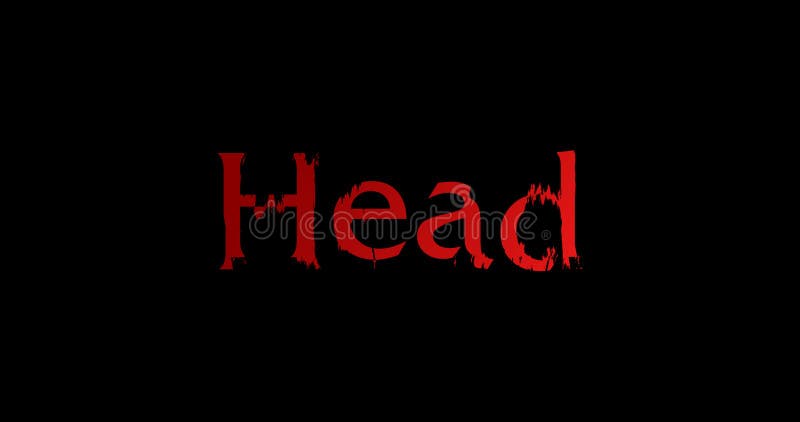 Head Text Animation on Black Background 4K Stock Illustration ...