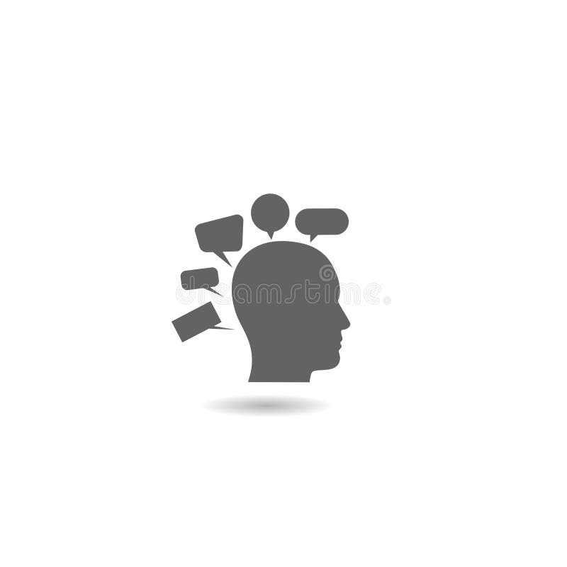 Head Thinking Logo Sign with Shadow Stock Vector - Illustration of ...