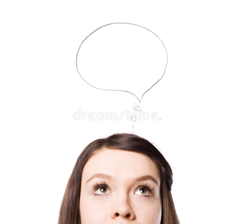 Head-thinking woman stock photo. Image of female, clipping - 17945934