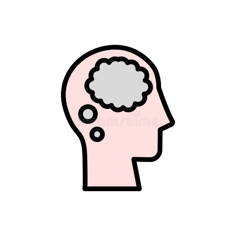 Head Thinks Icon. Simple Color with Outline Vector Elements of Brain ...
