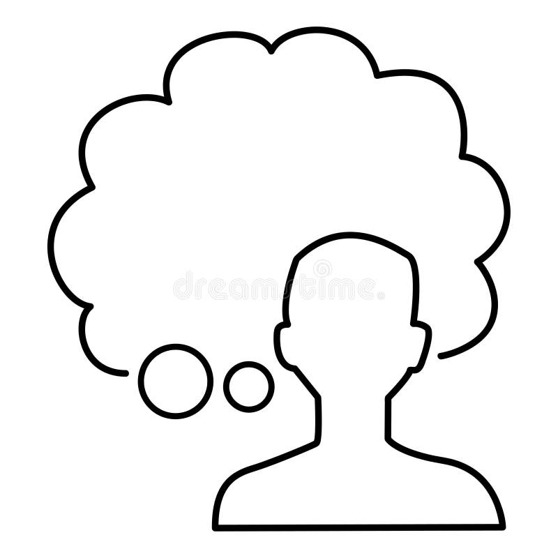 Head Thought Bubble Empty Simple Icon Outline Isolated Stock ...
