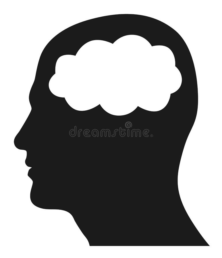 Head With Thought Or Speech Bubble Stock Vector - Illustration of brain ...
