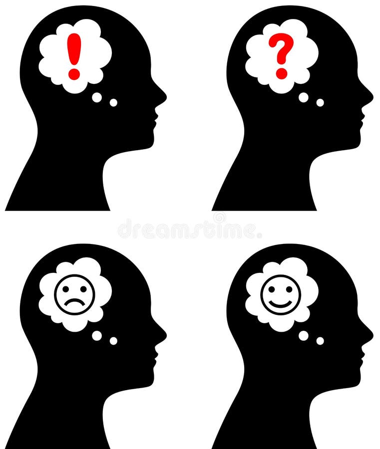 Head Symbol with Thought and Speach Bubble Stock Vector - Illustration ...