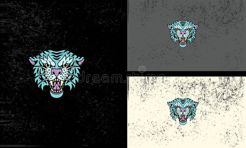 Head Tiger Angry Vector Illustration Tattoo Mascot Design Stock Vector ...