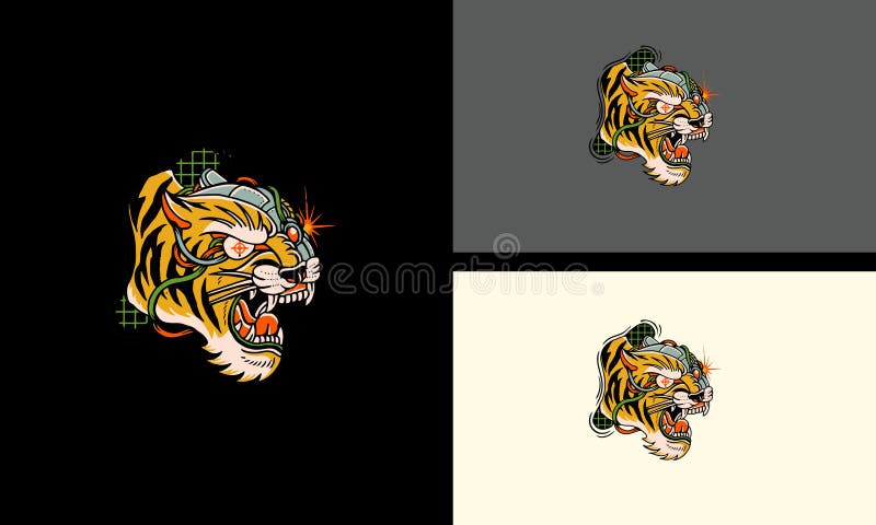 Head Tiger Angry Vector Mascot Design Stock Vector - Illustration of ...