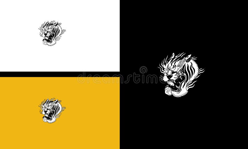 Head Tiger and Electric Vector Line Art Design Stock Vector ...