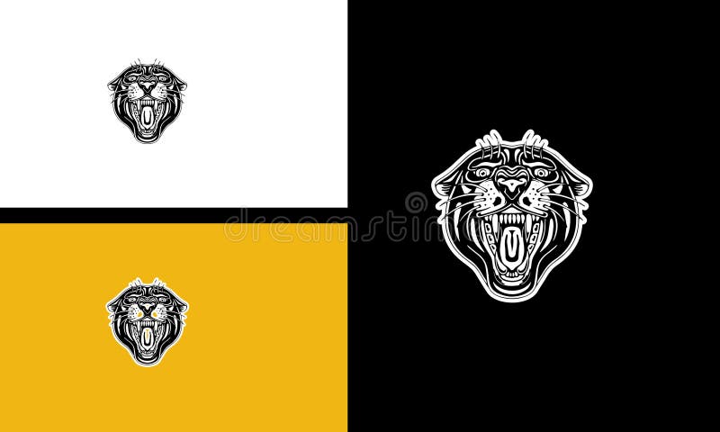 Head Tiger and Fangs Vector Line Art Design Stock Illustration ...