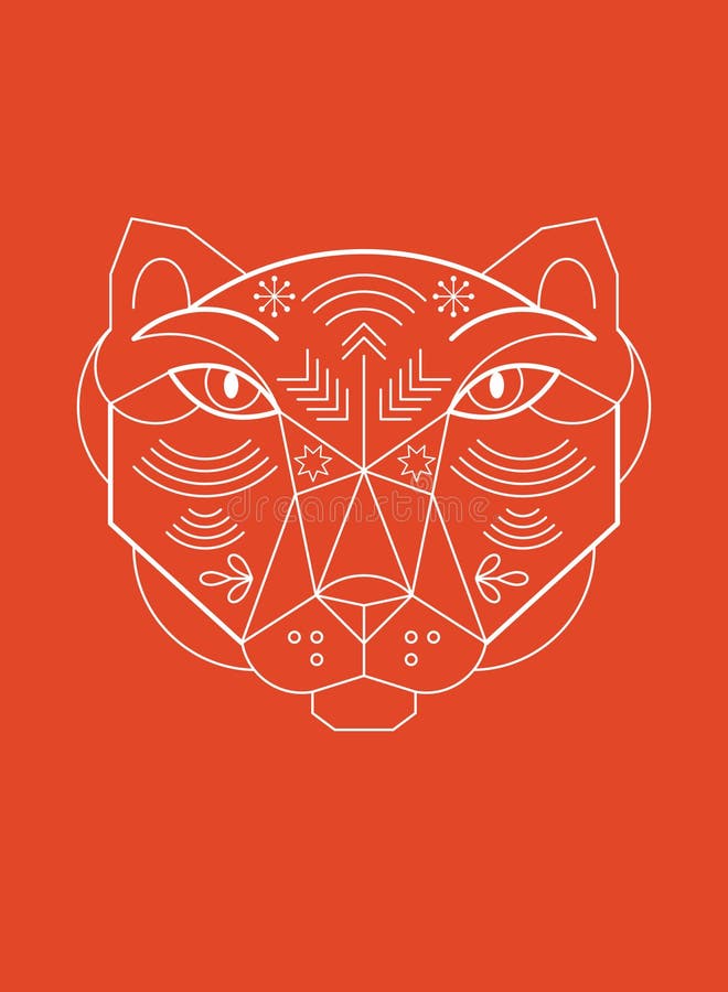Head of the Tiger in Geometry Style. Geometric Style Stock Vector ...