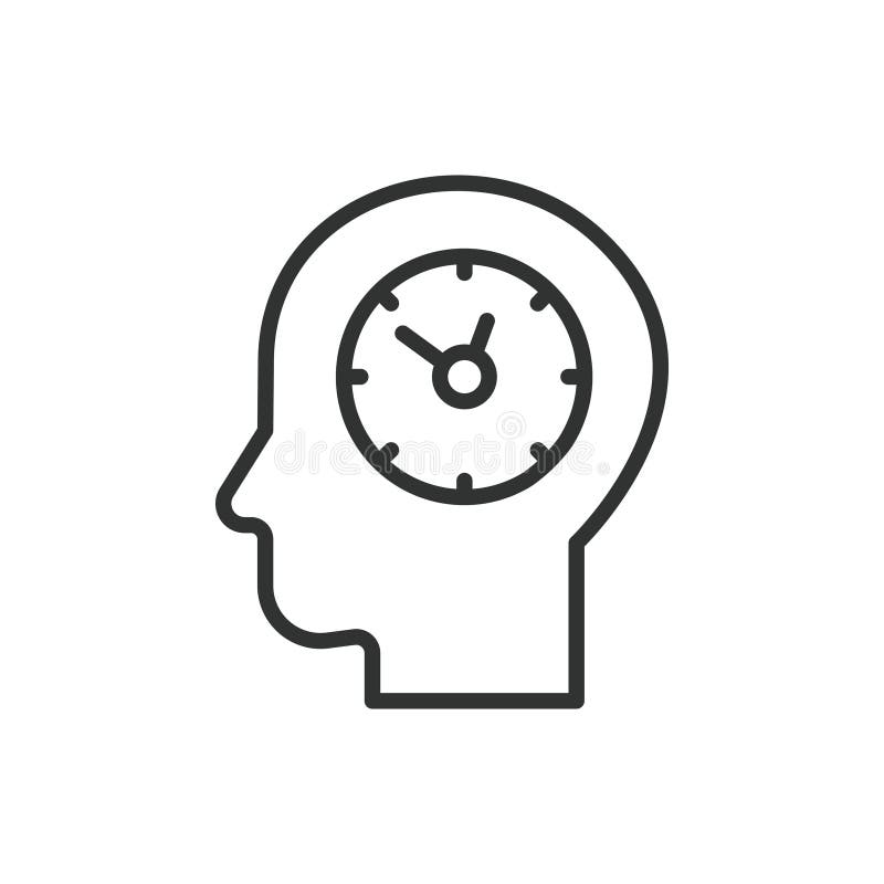Head Time, in Line Design. Head Time, Clock, Time Management ...