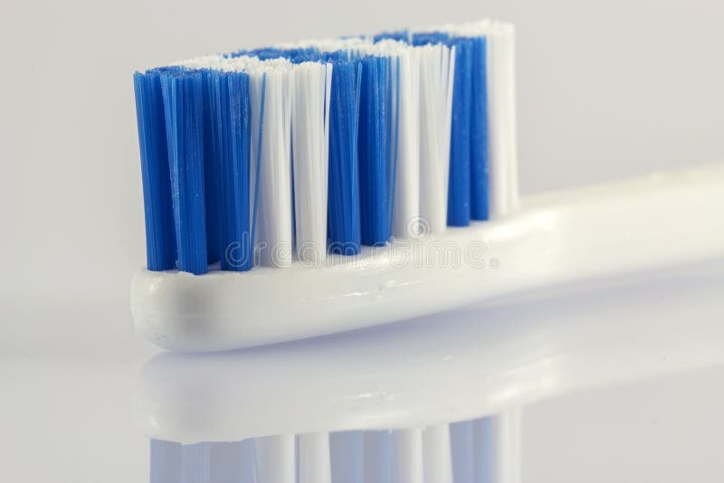 Head Toothbrush Close Up Top View Stock Image - Image of green, blue ...