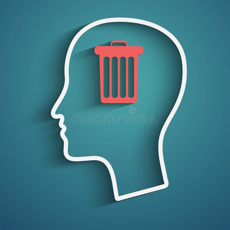 Head with trash stock vector. Illustration of difficulties - 40678629