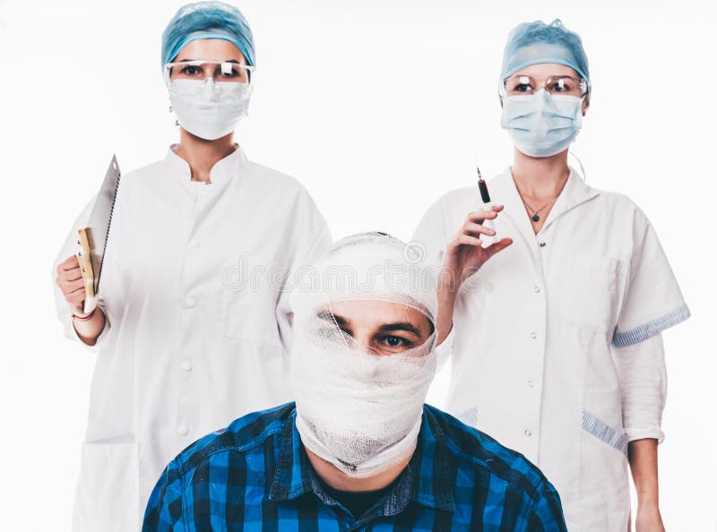 Man with head trauma stock photo. Image of specialist - 62432086
