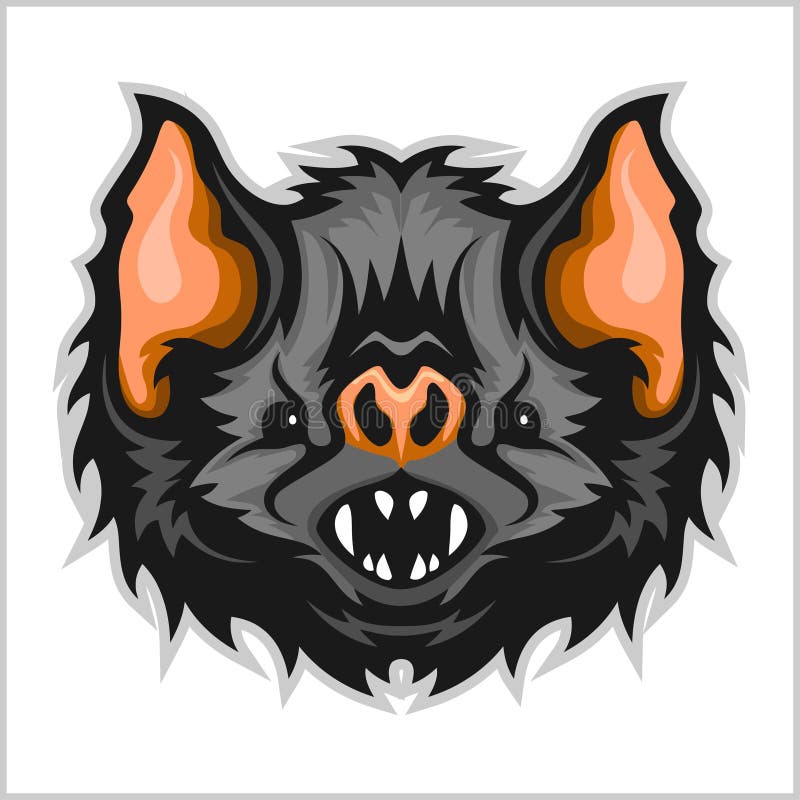 Head vampire bat. stock vector. Illustration of fang - 82758312