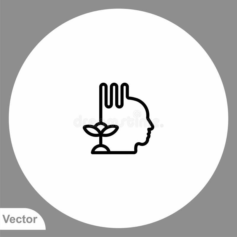 Head Vector Icon Sign Symbol Stock Vector - Illustration of brain ...