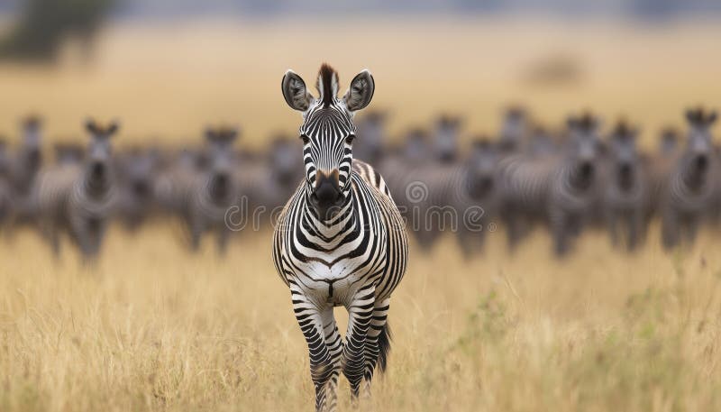 Head-on View of a Zebra S Face - a Close-Up Image Capturing the Front ...