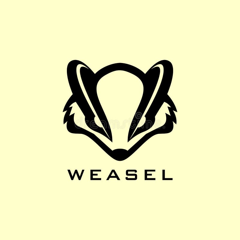 Stylized Weasel Isolated in Black Stock Illustration - Illustration of ...