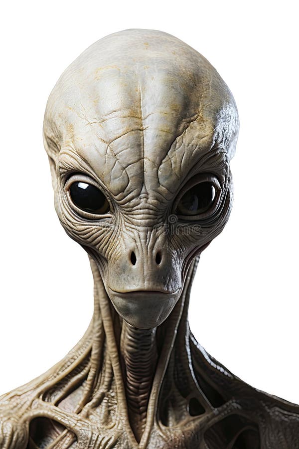 Head of White Alien on White Isolated Background Stock Illustration ...