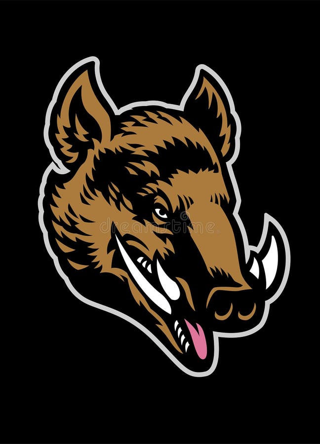 Wild boar head mascot stock vector. Illustration of proud - 32475025
