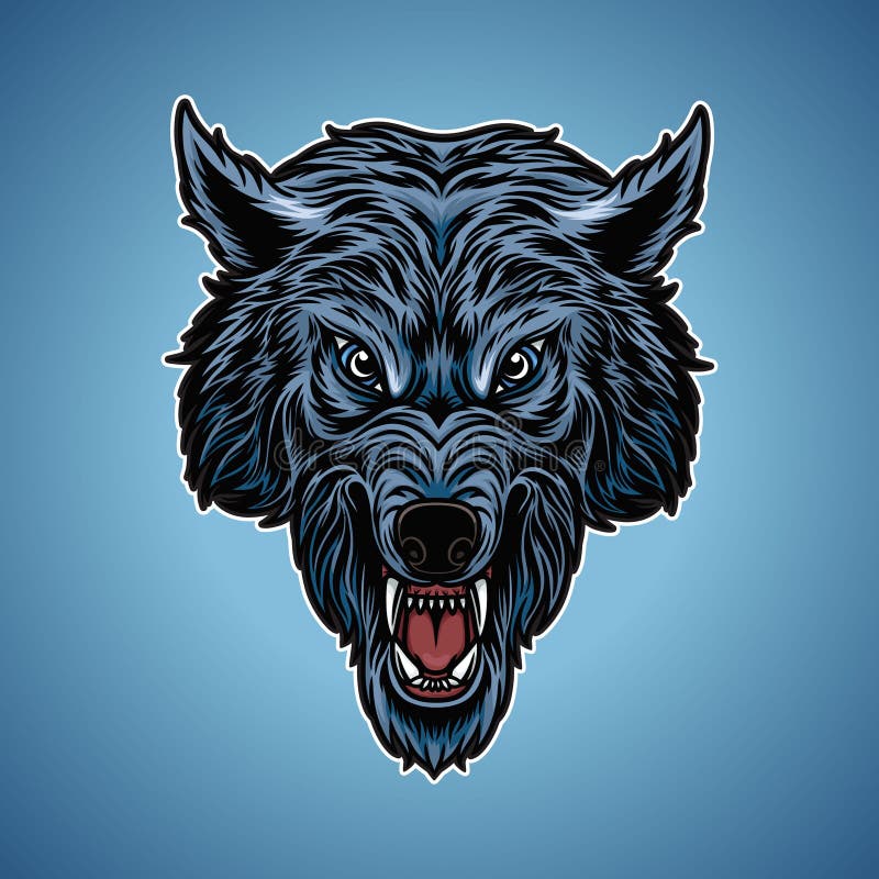 Wolf Head Mascot with American Football Helmet Stock Vector ...
