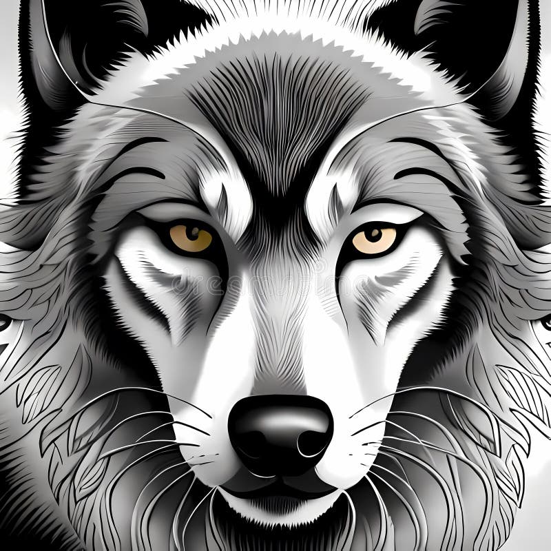 Head of a wolf stock illustration. Illustration of nature - 283114348