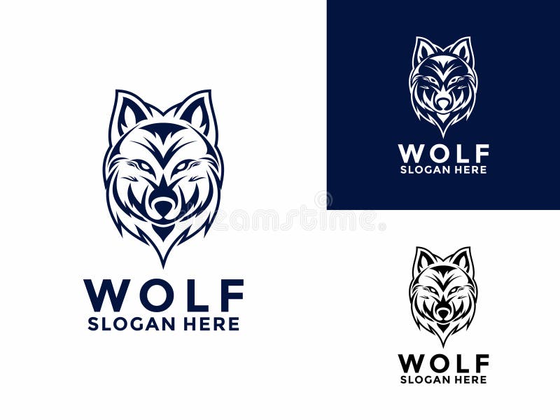 Head Wolf Fierce Face Logo Design Inspiration. Wolf Logo Design Vector ...