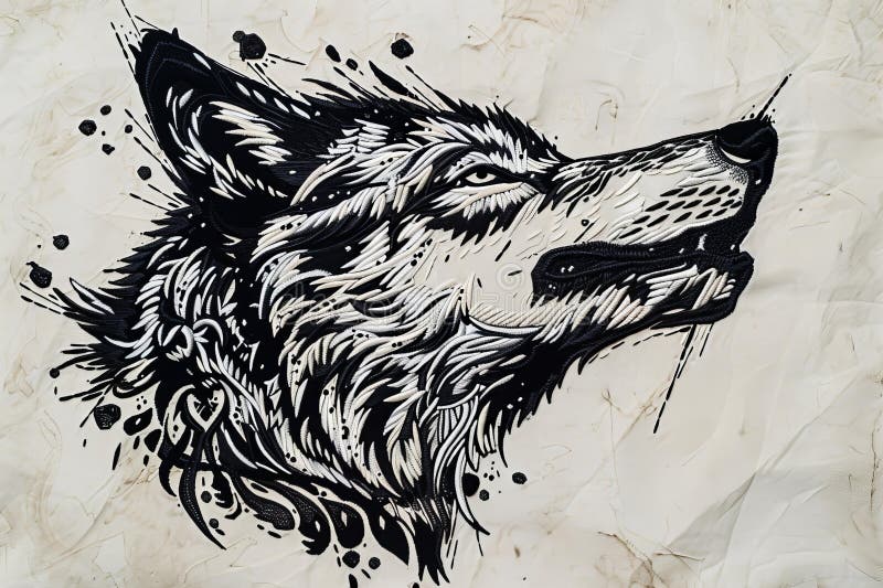 The Head of a Wolf Howling in Black, High Quality, High Resolution ...