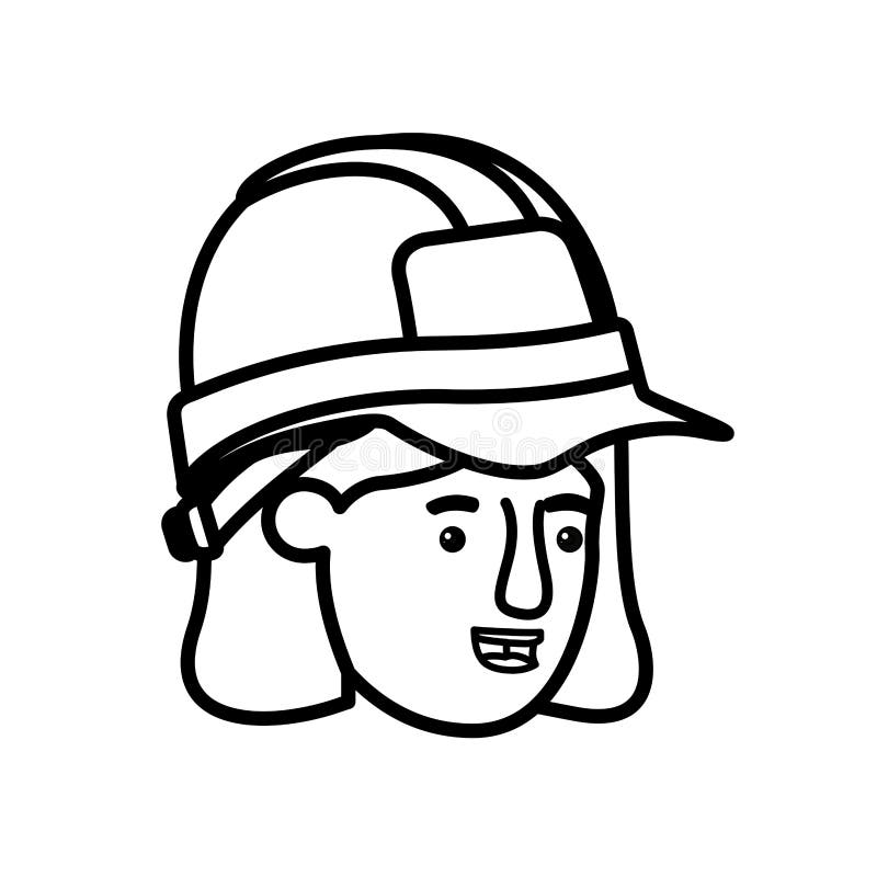 Head of Woman Builder Avatar Character Stock Vector - Illustration of ...
