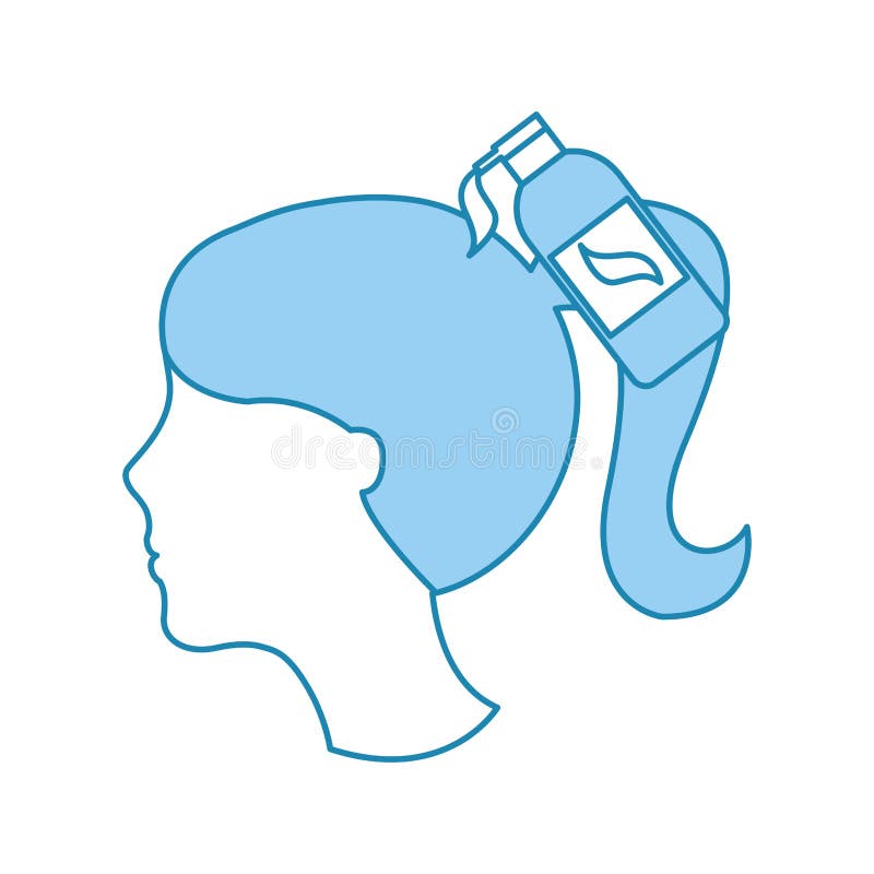 Head Woman with Shampoo Bottle Barber Product Stock Vector ...