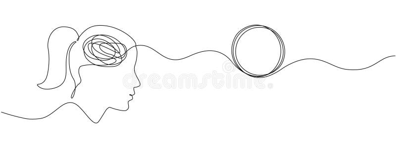 Head of a Woman with a Tangled Mind Transitioning into an Unraveling ...