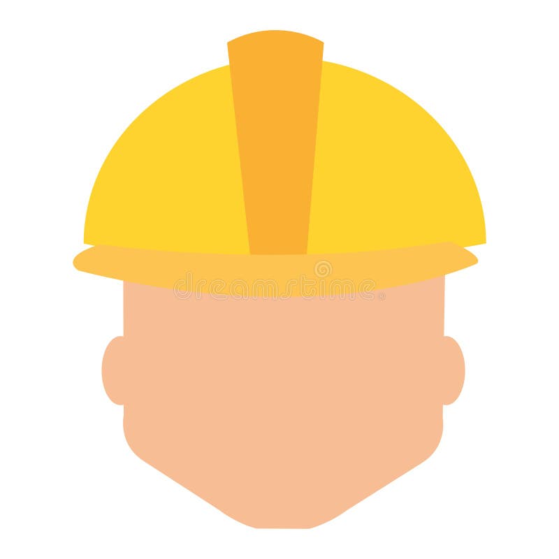 Head Worker with Helmet Avatar Stock Illustration - Illustration of ...