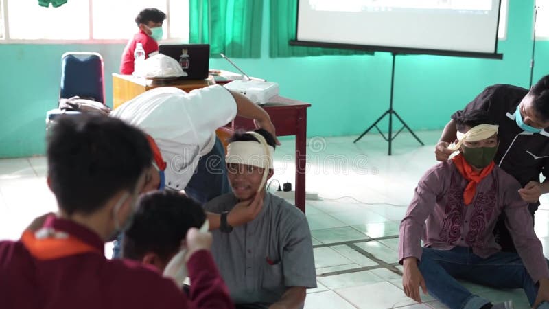 Head Wound First Aid Training Stock Video - Video of medical ...