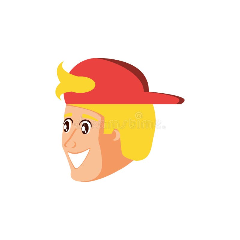 Head young man with cap stock vector. Illustration of person - 140509085