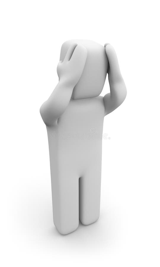 3D Morph Man thinking stock illustration. Illustration of think - 46253316