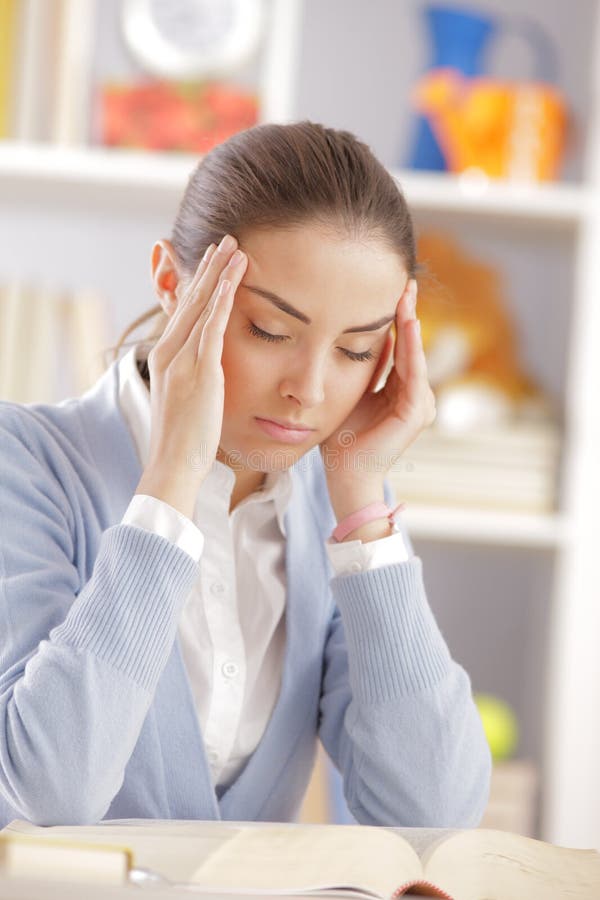 Headache stock photo. Image of young, homework, student - 28681504
