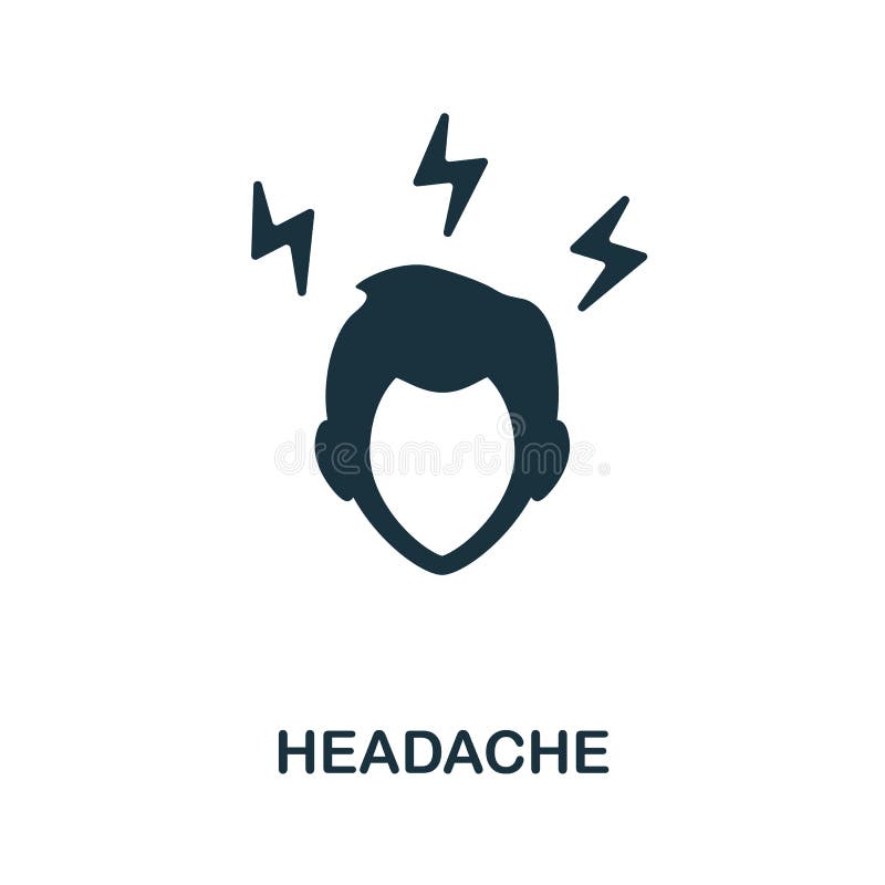 Headache Flat Icon. Colored Element Sign from Body Ache Collection. Flat Headache Icon Sign for ...